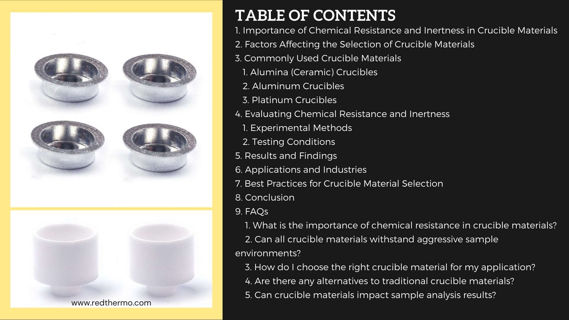 Evaluating Crucible Materials: Chemical Resistance & Inertness
